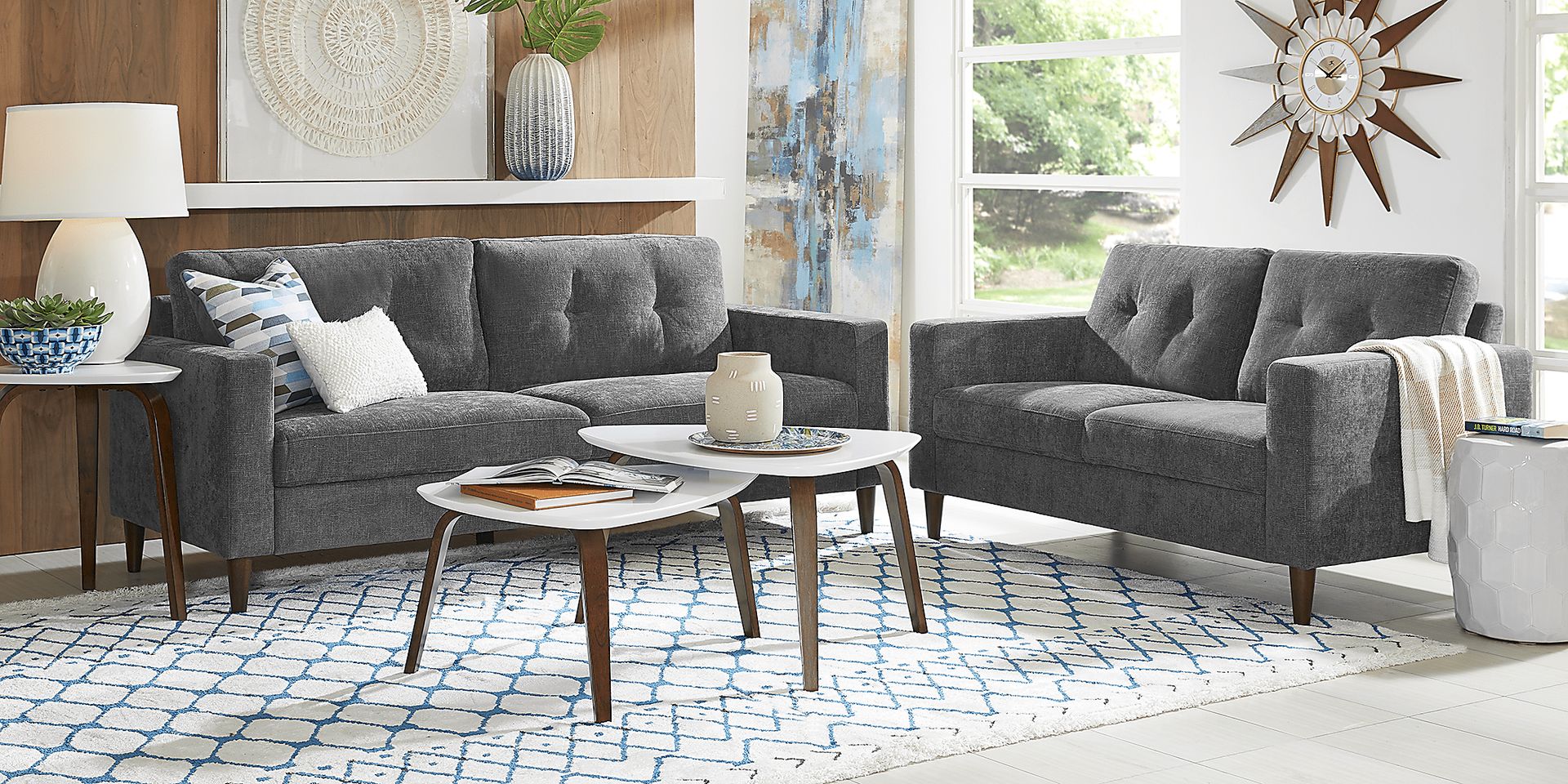 Bonavista Gray Polyester Fabric Sofa Rooms to Go