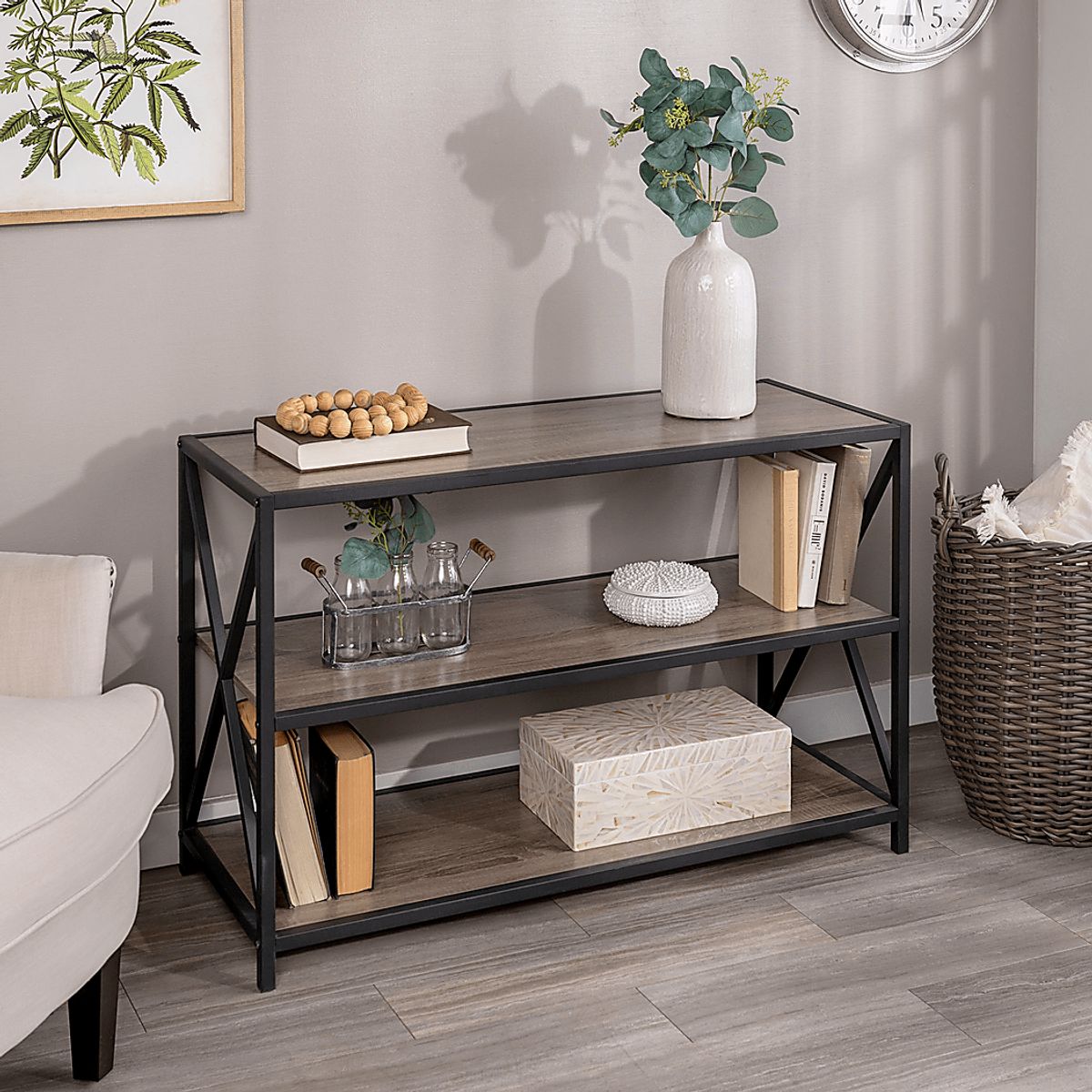 Booker Gray Bookcase | Rooms to Go