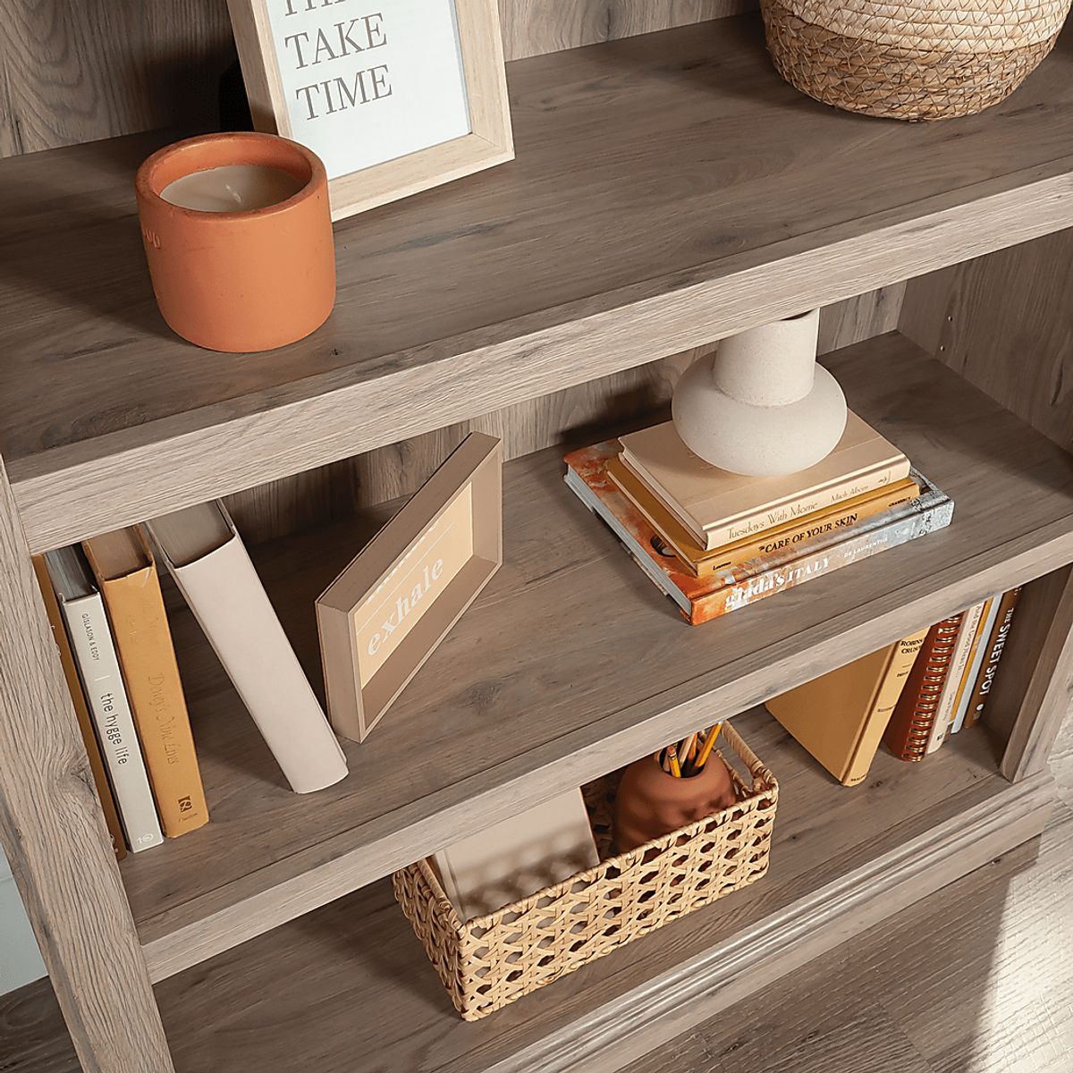 Borman Light Wood Fruitwood Brown 3-Shelf Bookcase | Rooms to Go