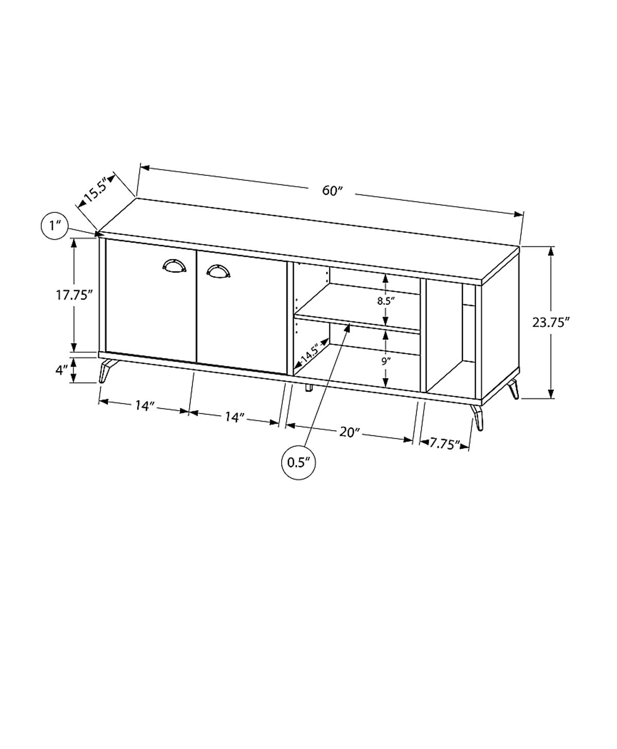 Bothell Gray 60 in. Console | Rooms to Go