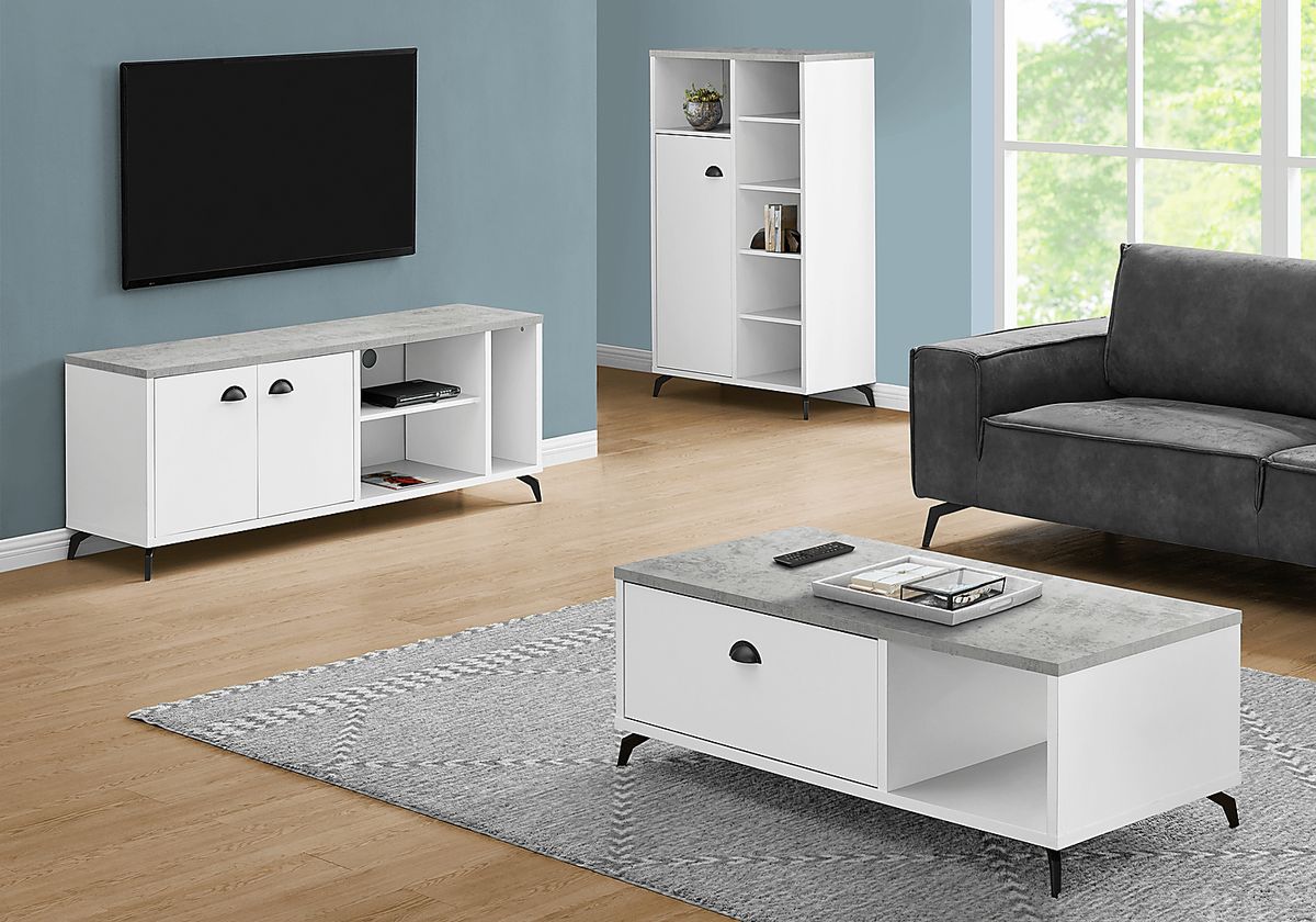 Bothell White 60 in. Console | Rooms to Go