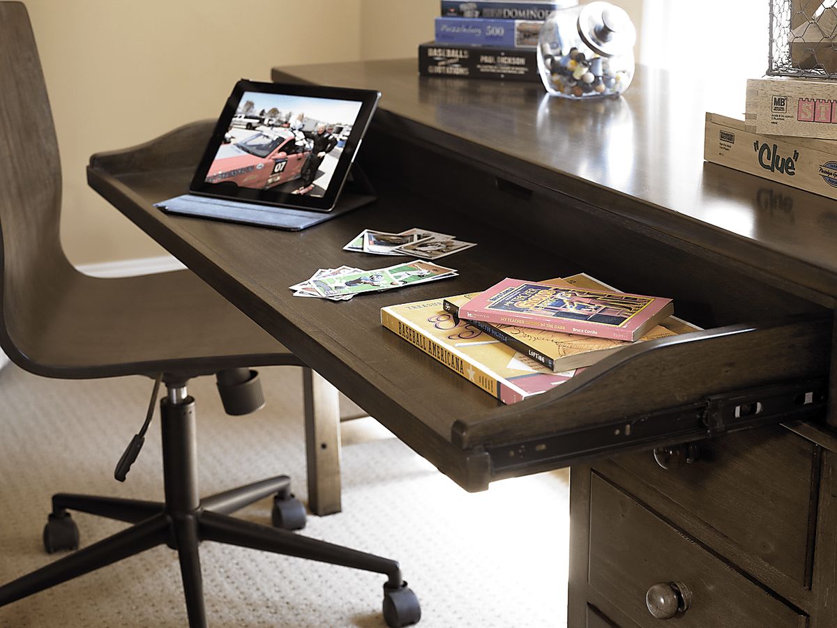 Smartstuff Boulder Chocolate Dark Wood 2 Pc Desk | Rooms to Go