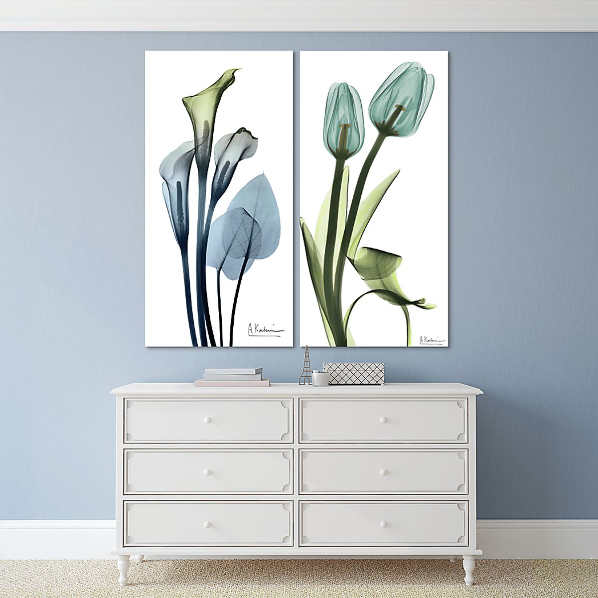 Bowra Blue Artwork, Set Of 2 | Rooms to Go