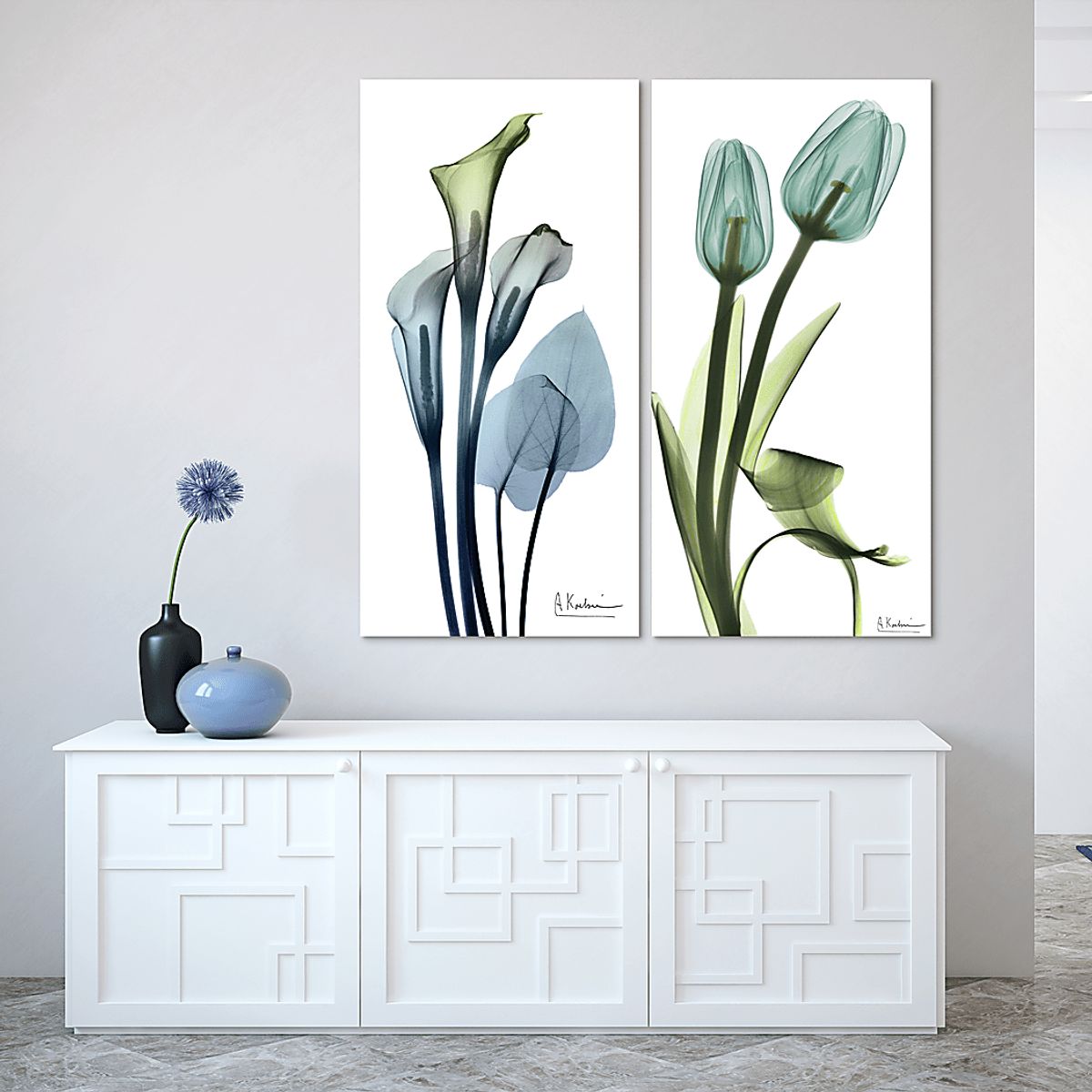 Bowra Blue Artwork, Set Of 2 | Rooms to Go