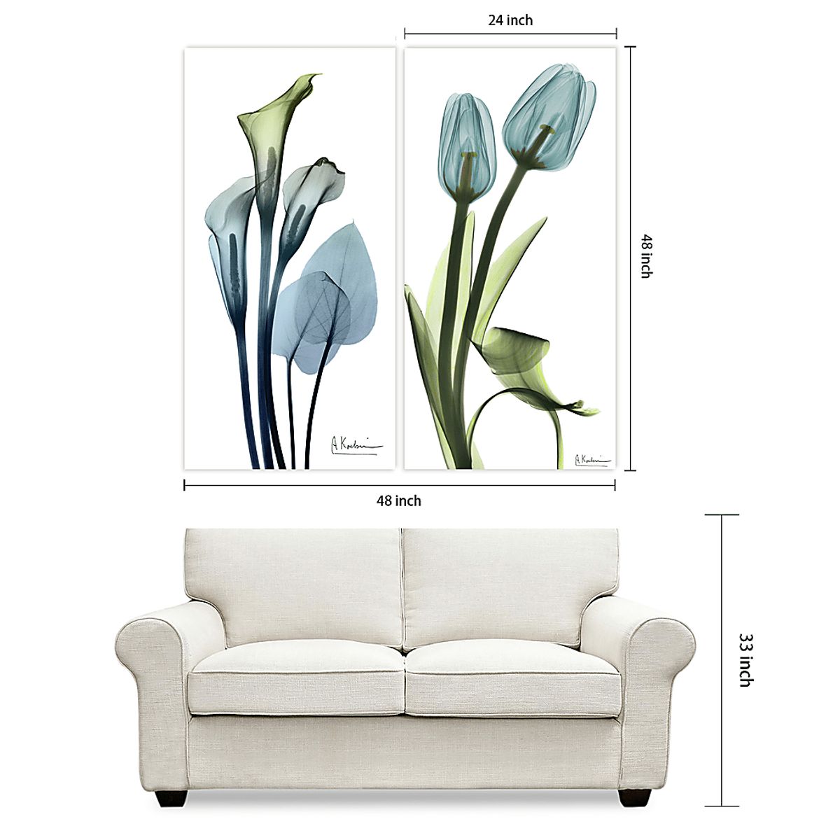 Bowra Blue Artwork, Set Of 2 | Rooms to Go