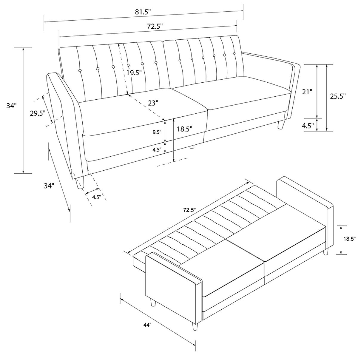 Boxmeer Rust Red Futon | Rooms to Go