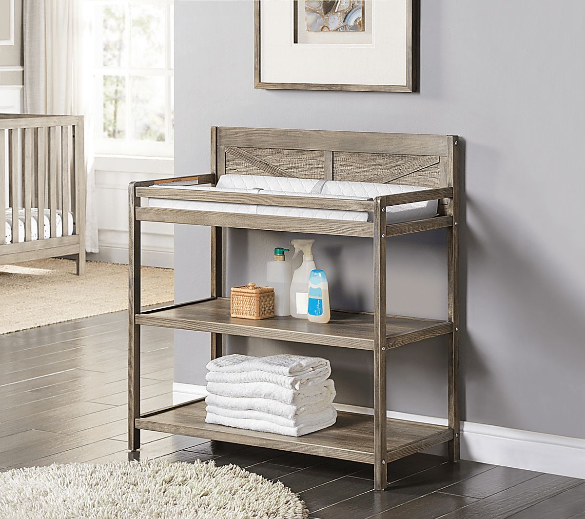 Boysenberry Brown Dark Wood Changing Table | Rooms to Go