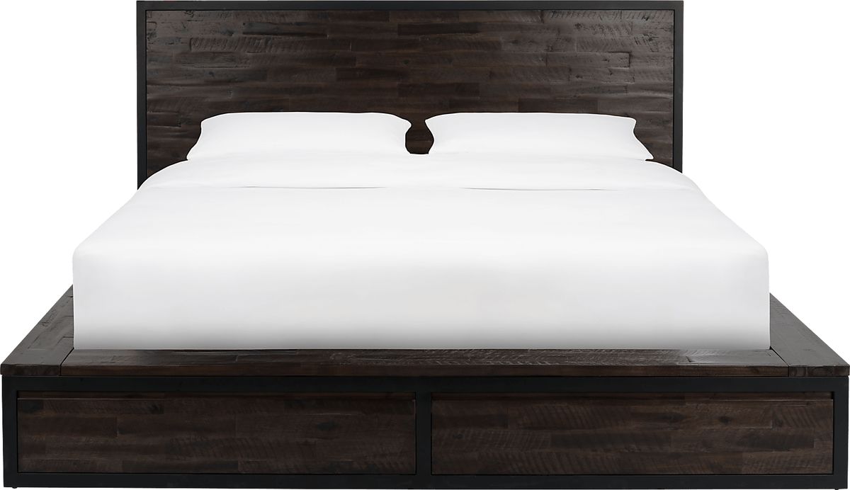Bracon Dark Wood Sangria Brown King Bed | Rooms to Go