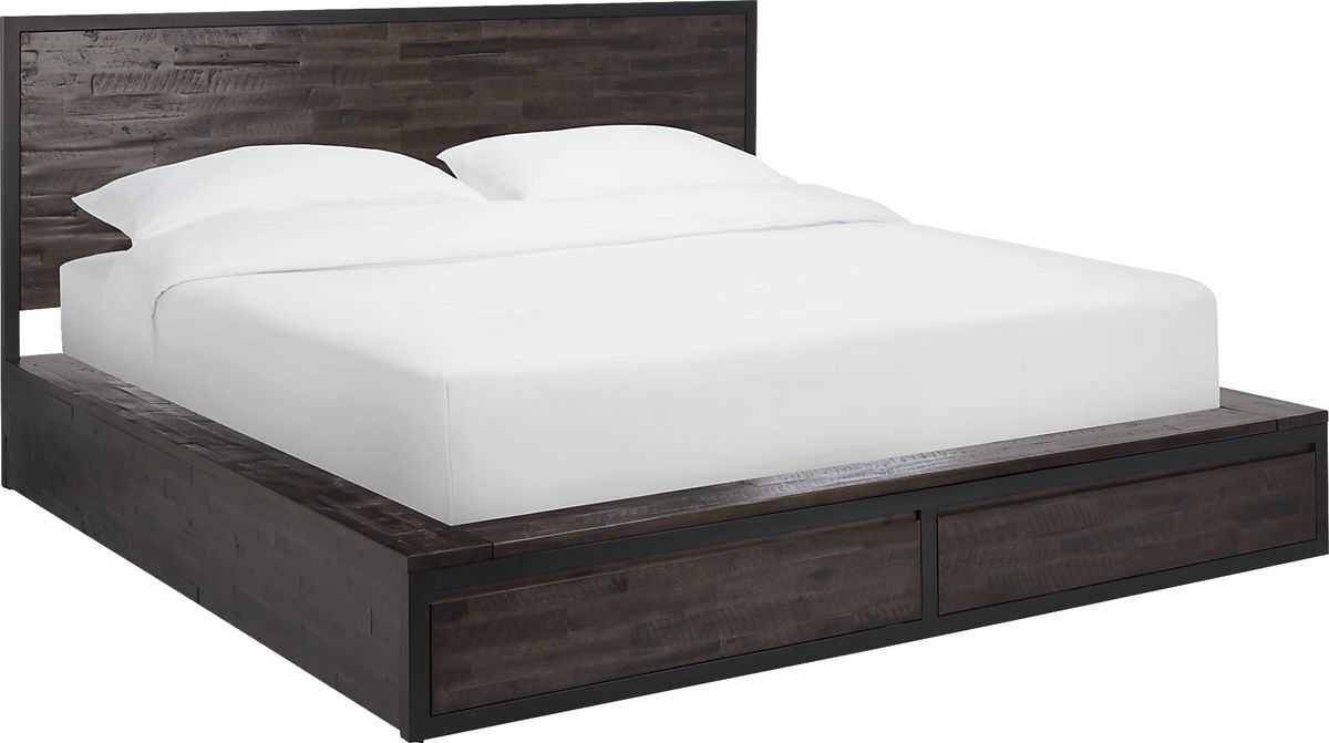 Bracon Dark Wood Sangria Brown King Bed | Rooms to Go