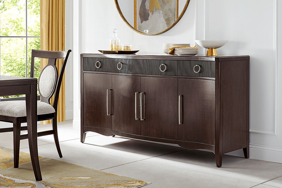 Bradbury Brown Cherry Dark Wood Buffet | Rooms to Go