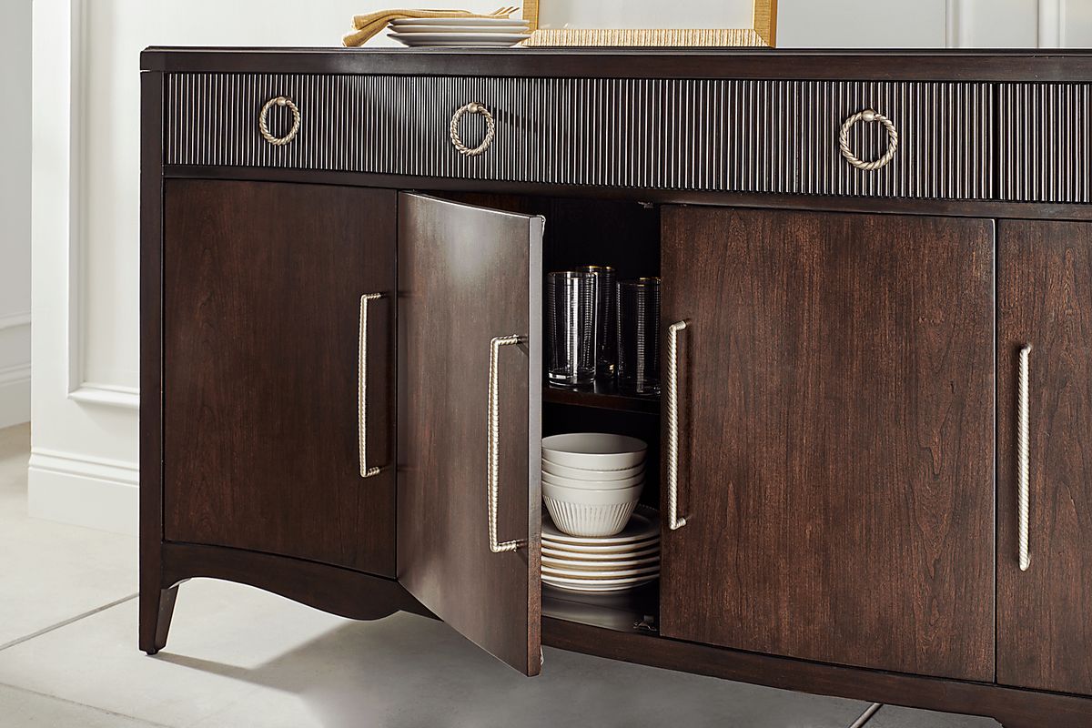 Bradbury Brown Cherry Dark Wood Buffet | Rooms to Go
