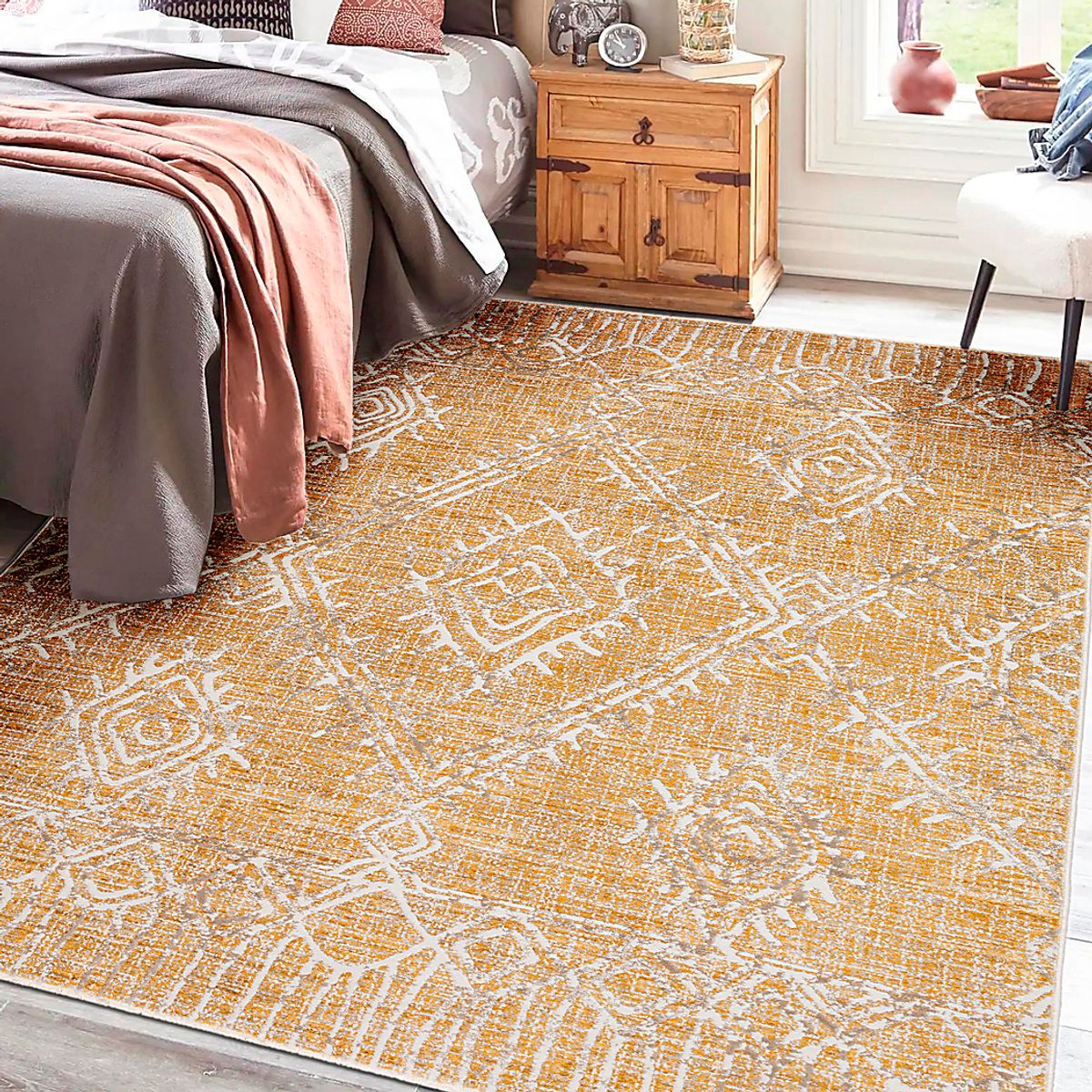 Bradden Gold Yellow Rugs | Rooms to Go