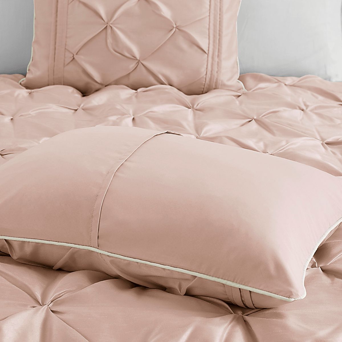 Bradish Blush Beige Cotton,Polyester Fabric 7 Pc Full Comforter Set ...