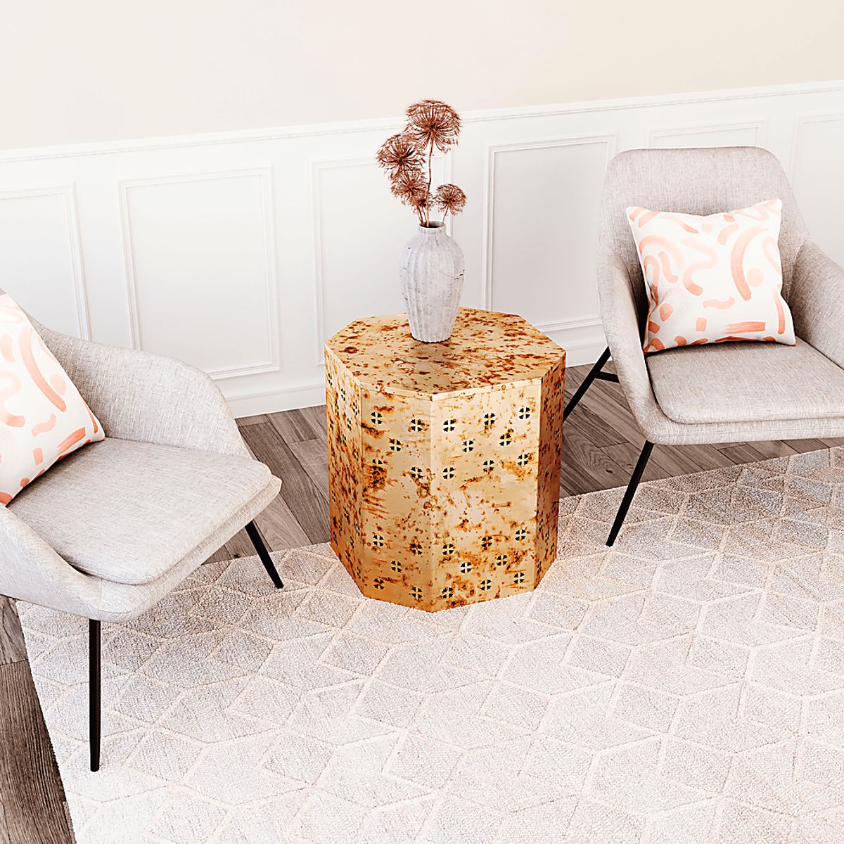Bragraw Copper Metal End Table | Rooms to Go