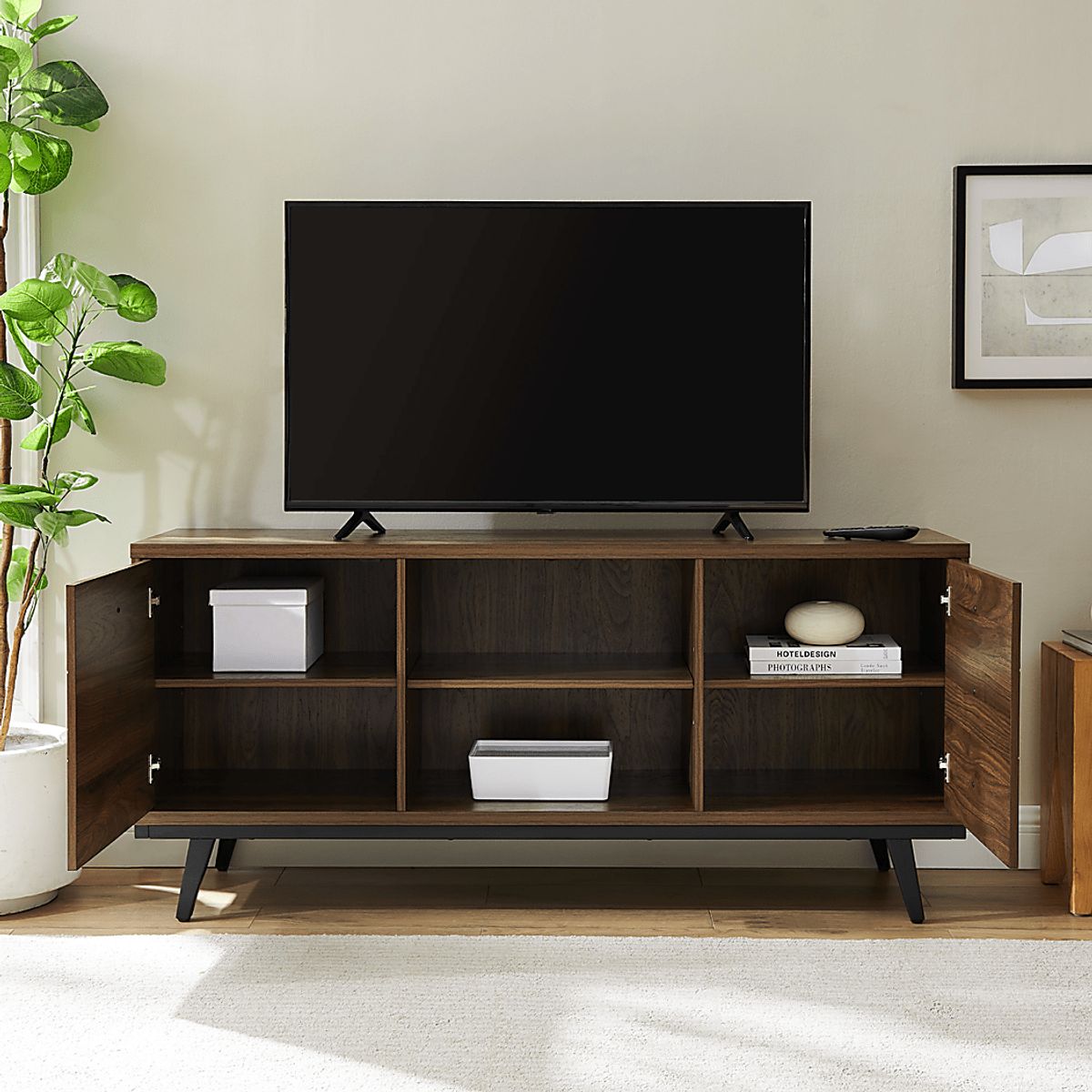 Bramblecrest Walnut Dark Wood Console | Rooms to Go