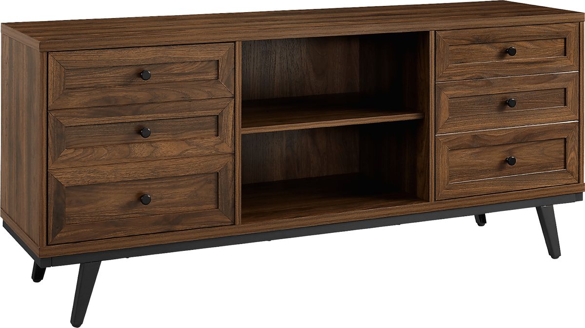 Bramblecrest Walnut Dark Wood Console | Rooms to Go