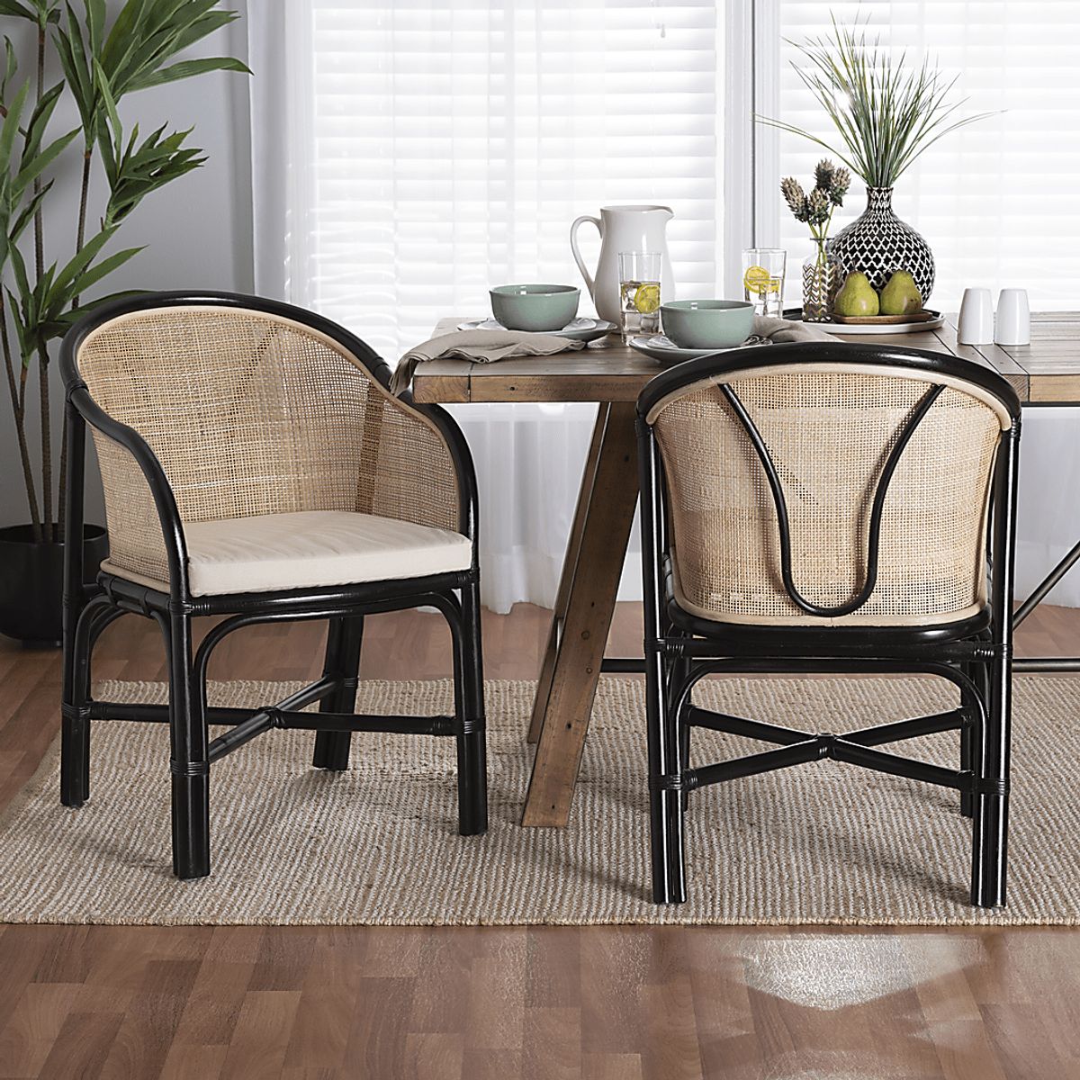 Branchaud Natural Beige,White Polyester Fabric Arm Chair, Set Of 2 ...