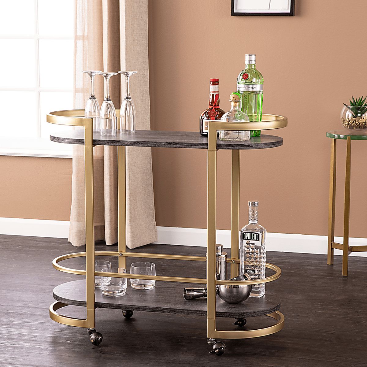 Branscome Black Bar Cart | Rooms to Go