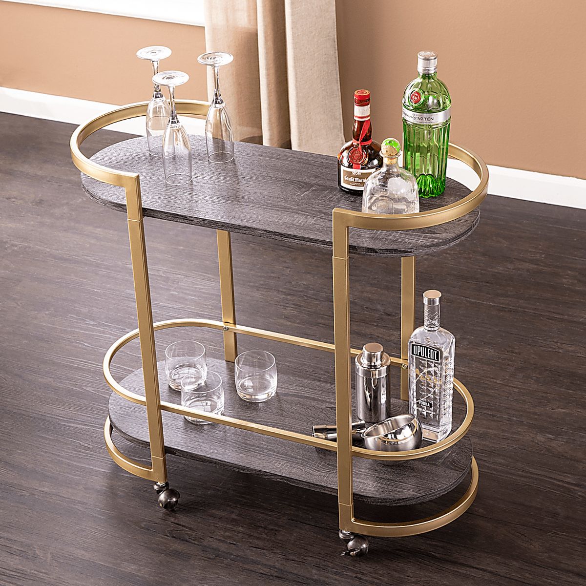 Branscome Black Bar Cart | Rooms to Go