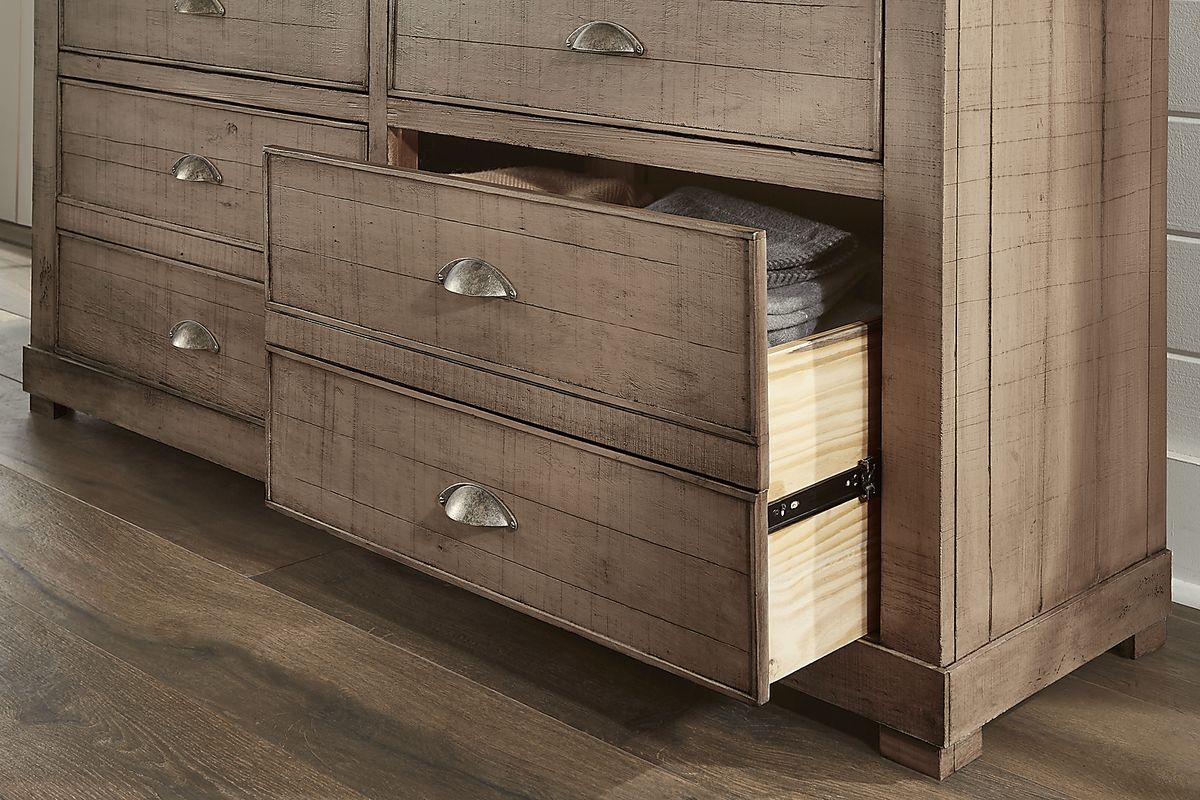 Braxton Place 7 Pc Gray King Bedroom Set With 3 Pc King Bed, Dresser ...