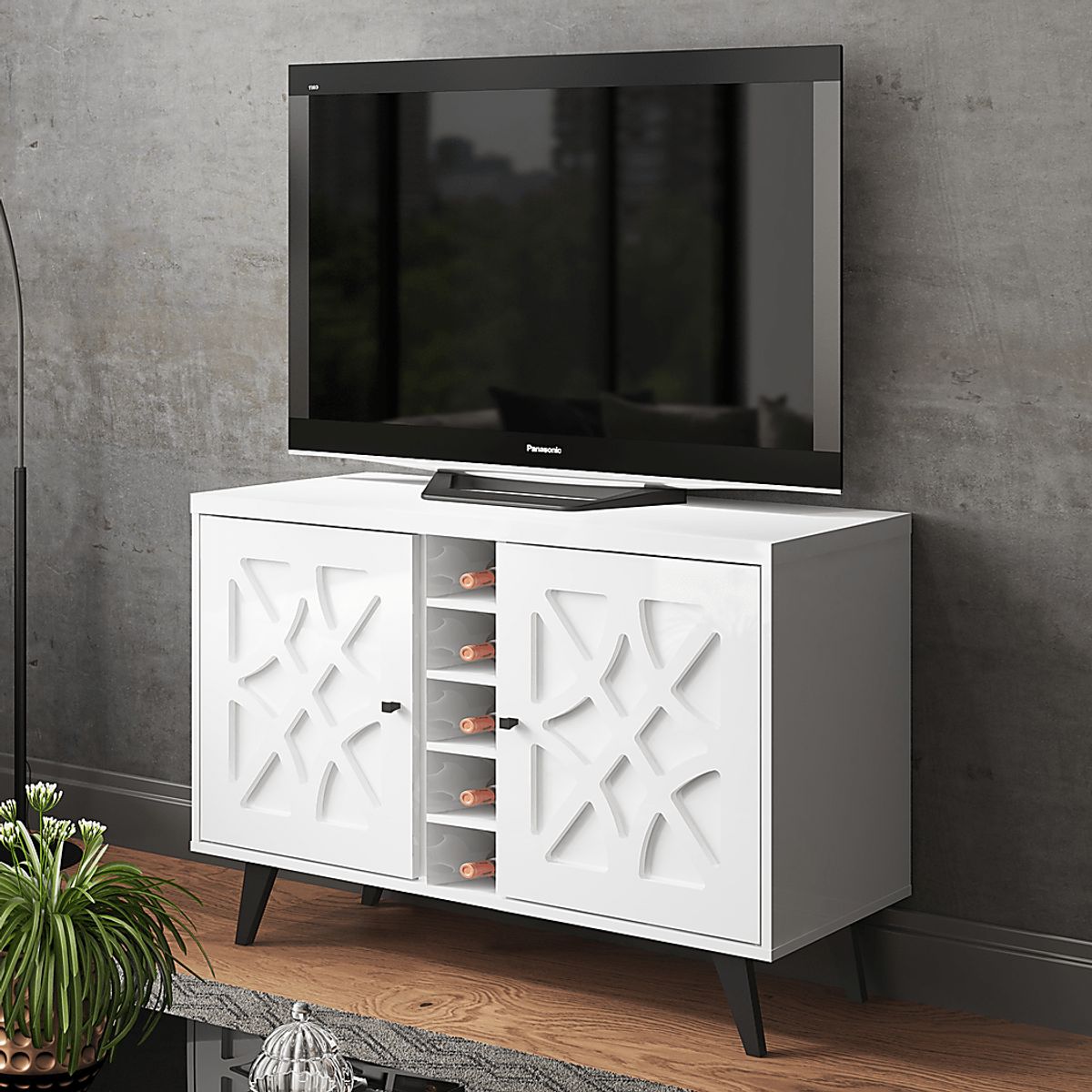 Brayton White Colors,White 36" Console | Rooms to Go