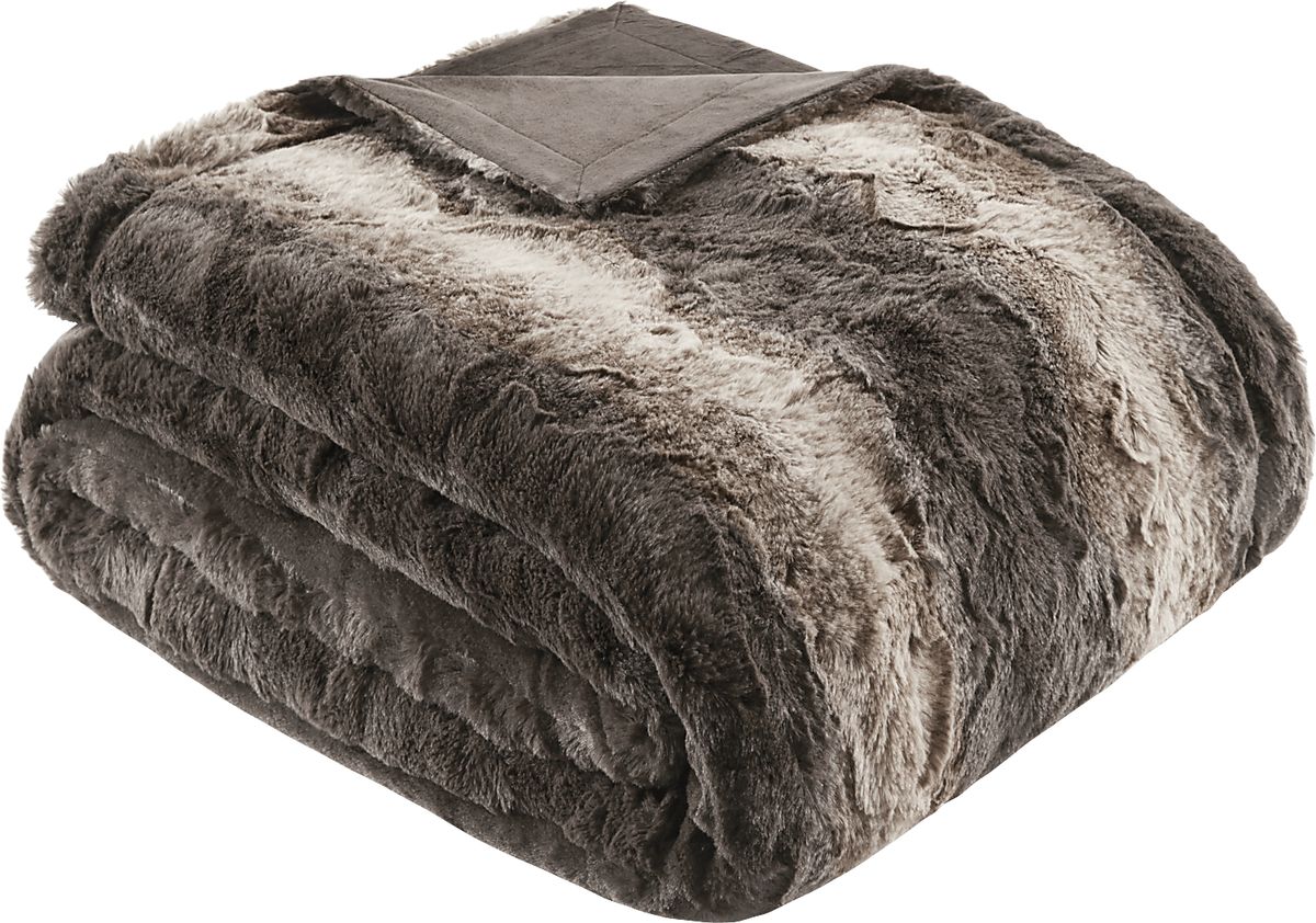 Bregenz Brown Polyester Fabric Throw Blanket | Rooms to Go