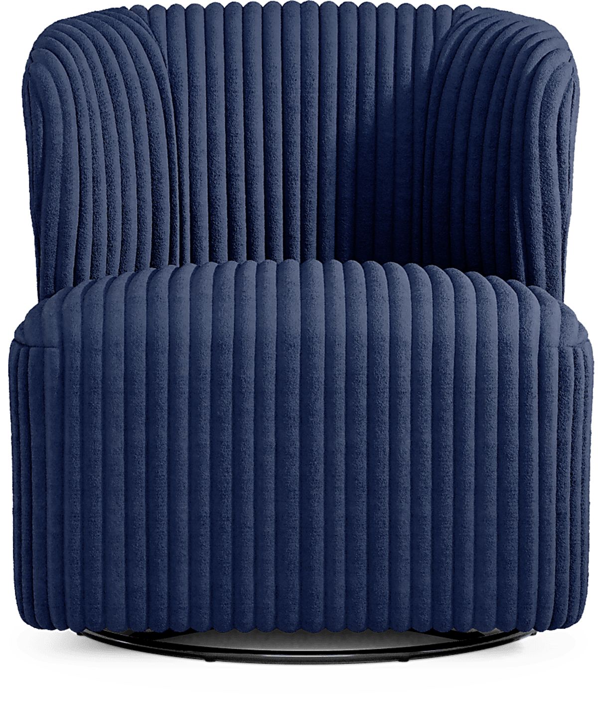 Breigh Midnight Blue Knitted Swivel Chair | Rooms to Go