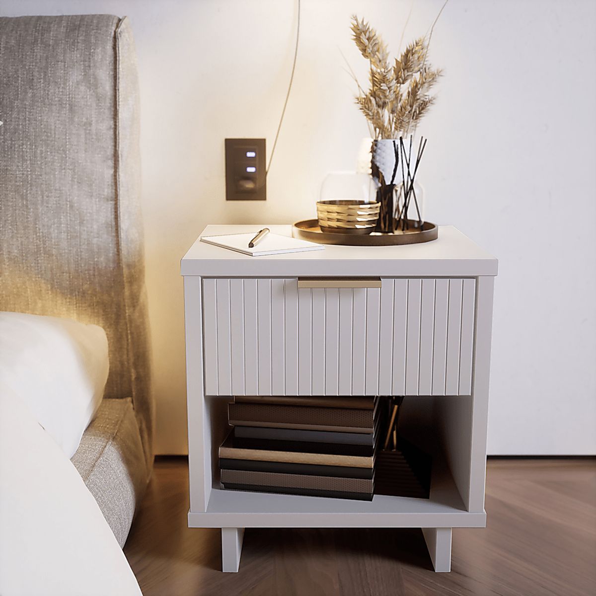 Bremmer V White Nightstand | Rooms to Go