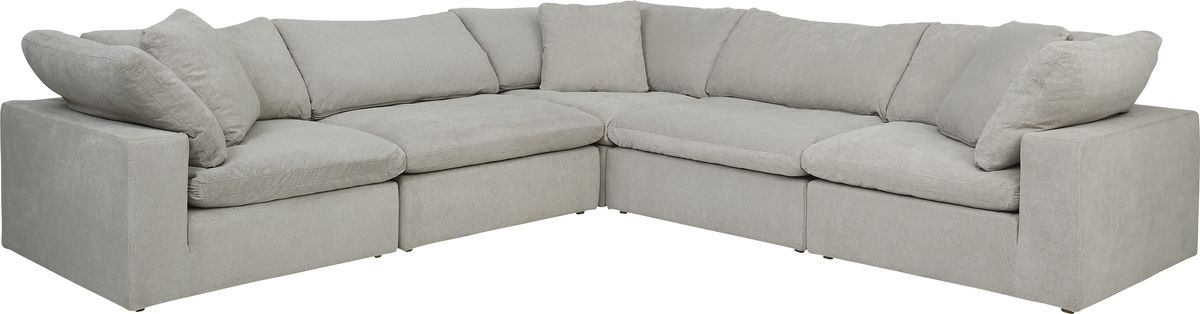 Brendan Gray Chenille Fabric 5 Pc Sectional | Rooms to Go