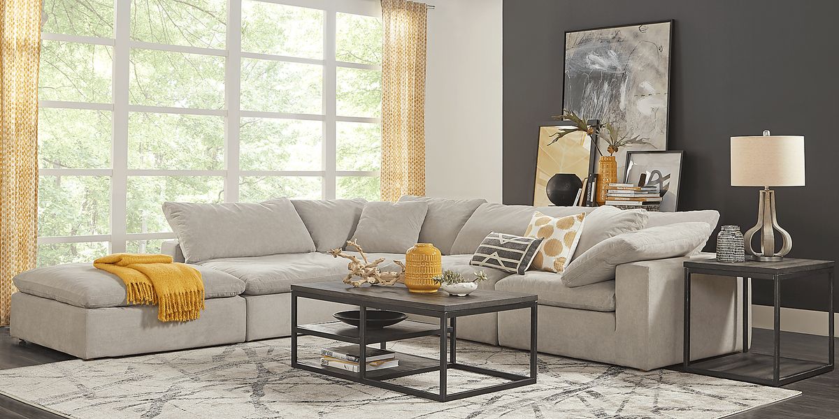 Brendan Gray Chenille Fabric 5 Pc Sectional | Rooms to Go