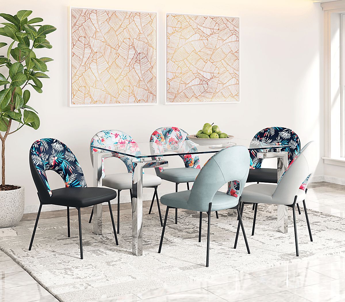 Brenmar Black Black,Colors Polyester Fabric Dining Chair Set Of 2 ...