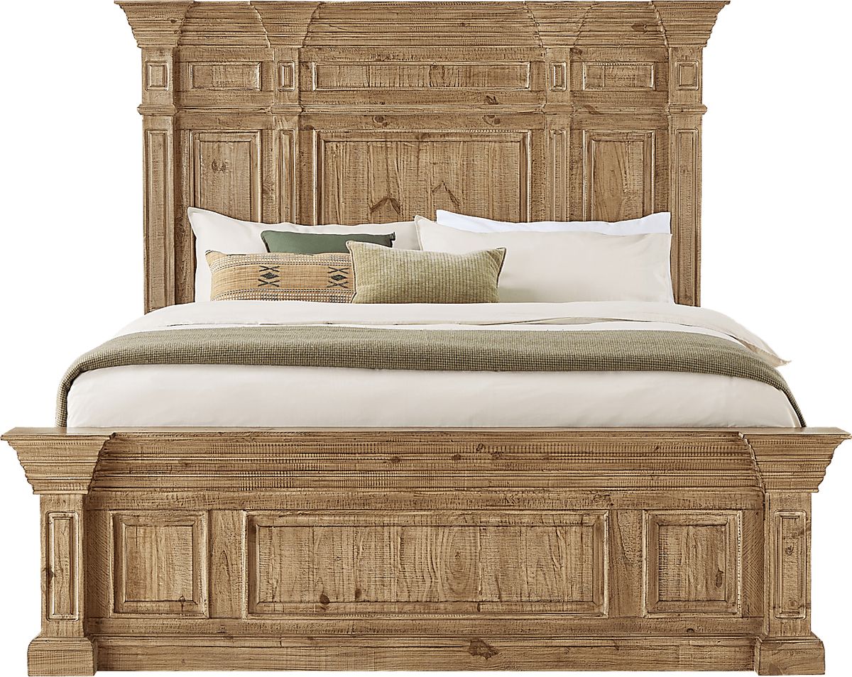 Briar Hill Natural Light Wood 3 Pc Queen Panel Bed | Rooms to Go