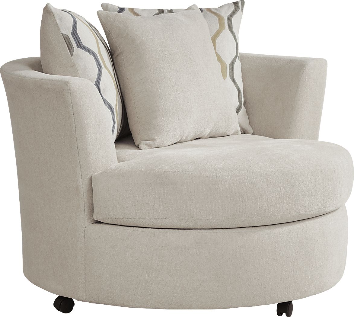 Briar Street Beige Polyester Fabric Swivel Chair | Rooms to Go