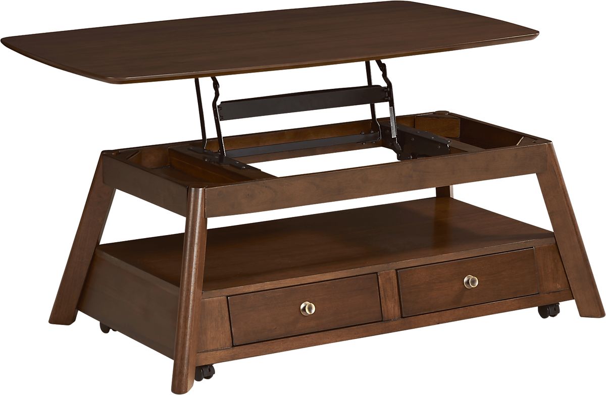 Bridgewood Pointe Brown Dark Wood Cocktail Table With Lift Top | Rooms ...