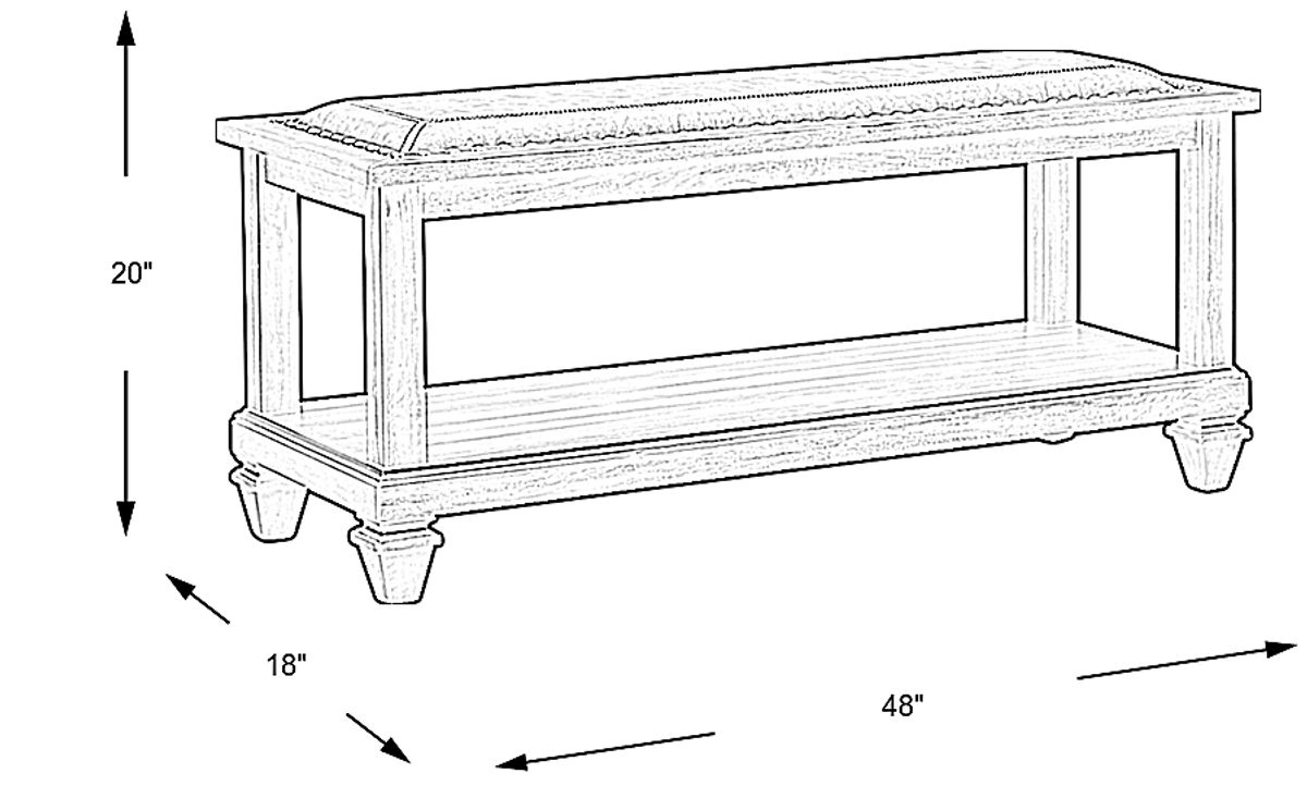 Bridgewood Walnut Dark Wood Bench | Rooms to Go