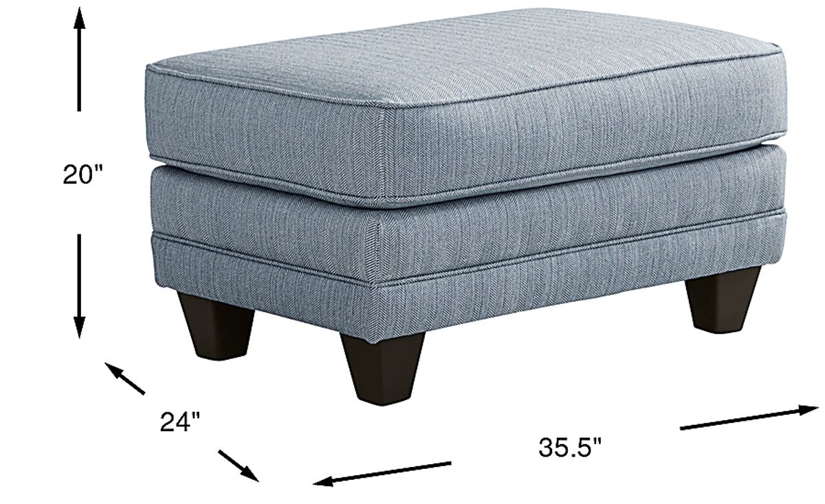 Brightwater Marine Blue Woven Ottoman | Rooms to Go