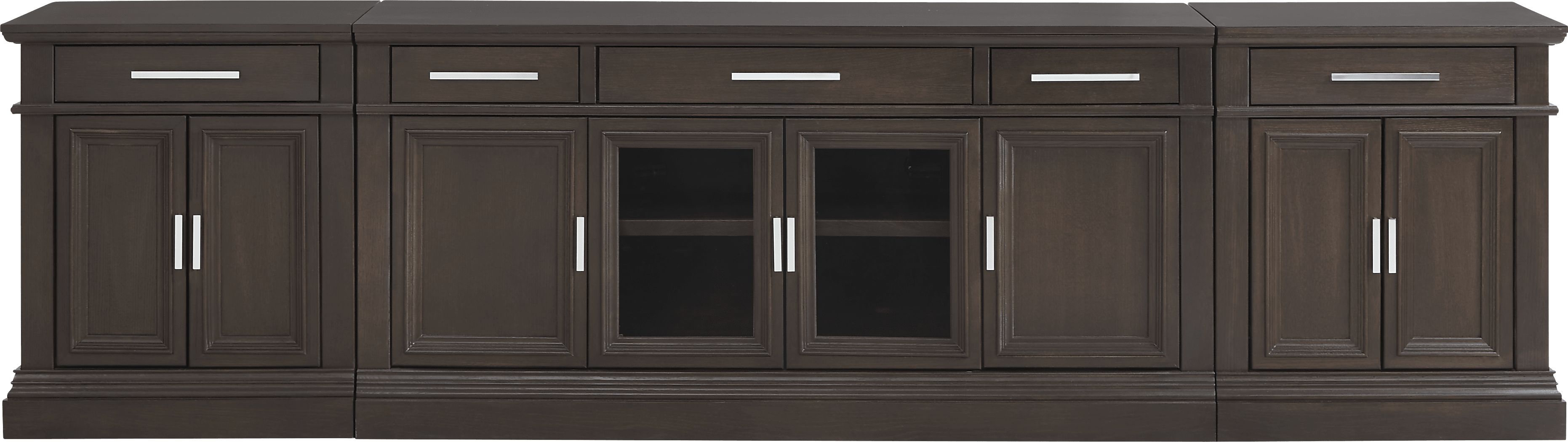 Brightwood Brown 3 Pc Wall Unit with 66 in. Console - Rooms To Go