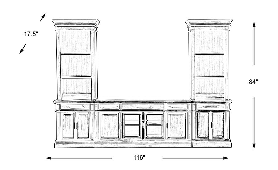 Brightwood Gray 5 Pc Wall Unit with 66 in. Console - Rooms To Go