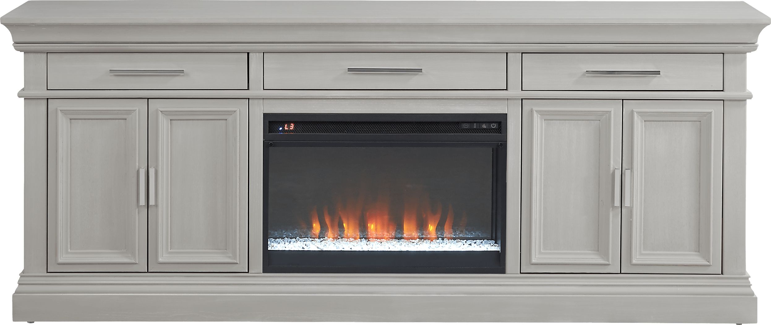 Brightwood Gray 82 in. Console With Electric Fireplace | Rooms to Go