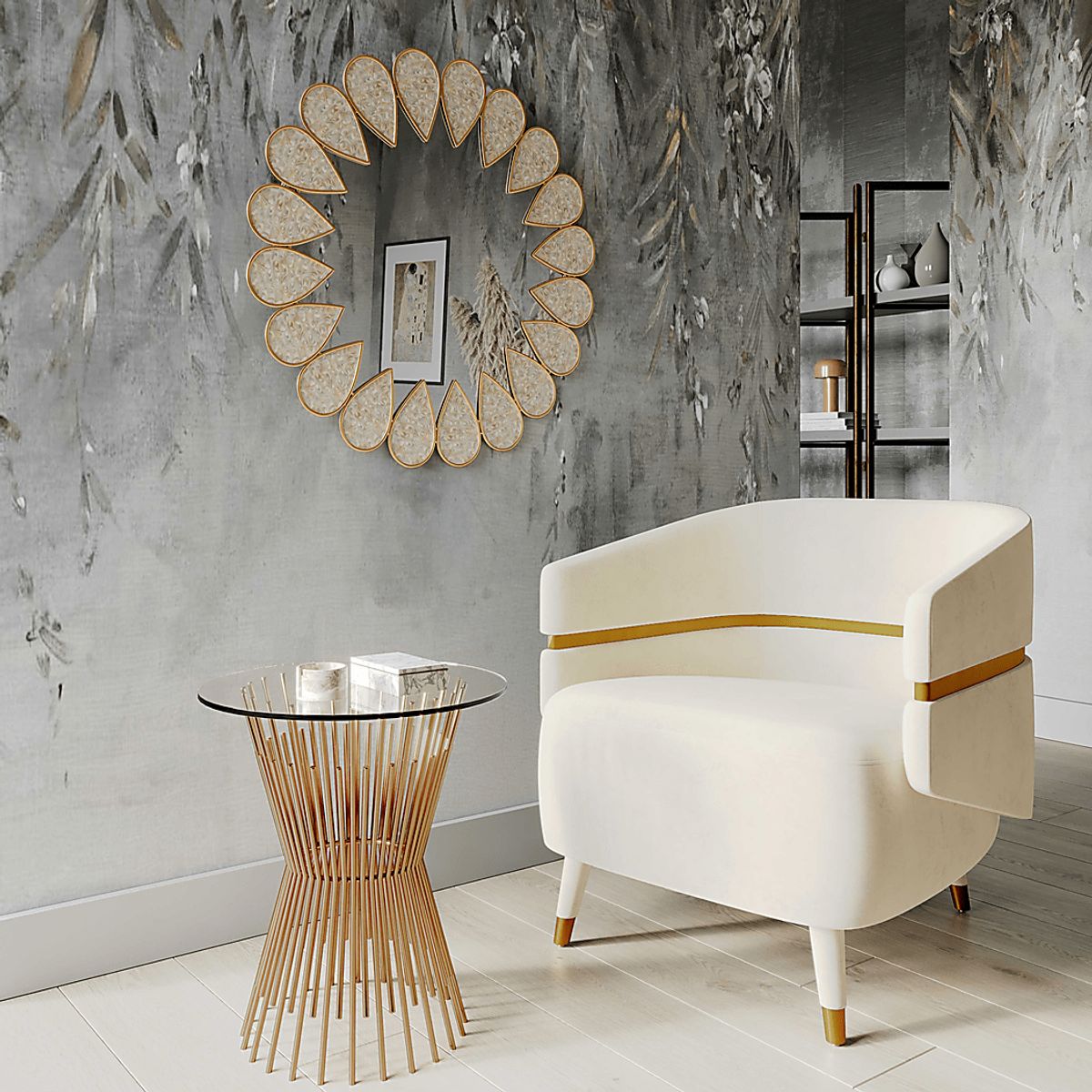 Brimer Cream Beige Polyester Fabric Accent Chair | Rooms to Go
