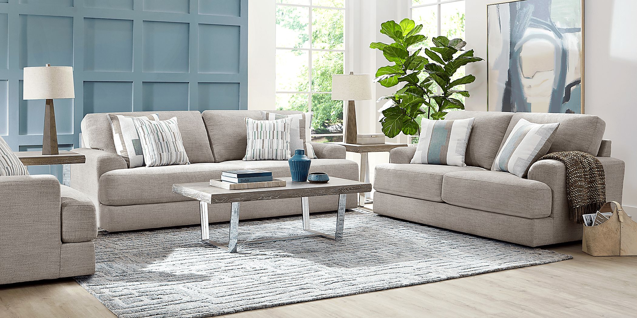 Brisbane Beige Chenille Fabric Sofa - Rooms To Go