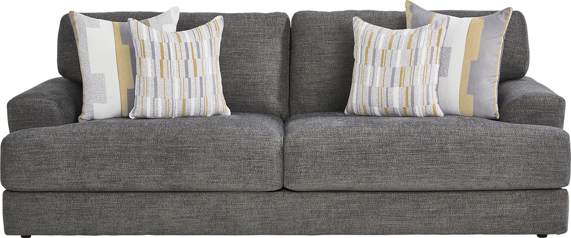 Brisbane 2 Pc Gray Chenille Fabric Living Room Set With Sofa ...