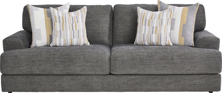 Brisbane 2 Pc Gray Chenille Fabric Living Room Set With Sofa ...