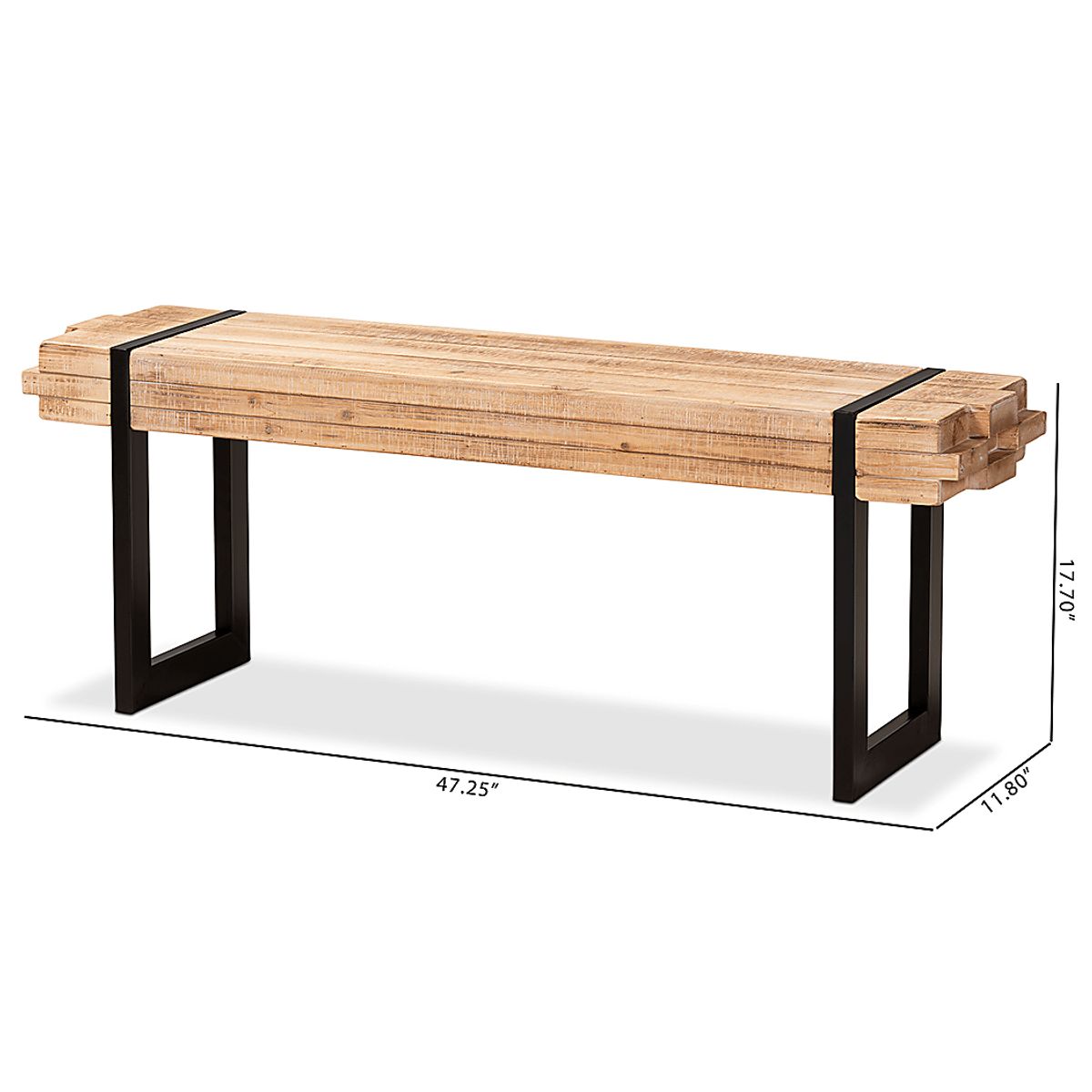 Britwell Brown Dark Wood Bench | Rooms to Go