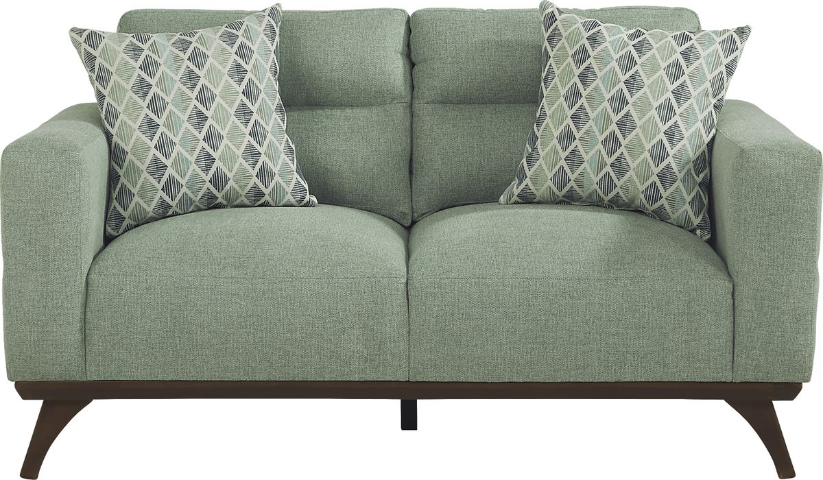 Broadview Park Sage Green Polyester Fabric Loveseat | Rooms to Go