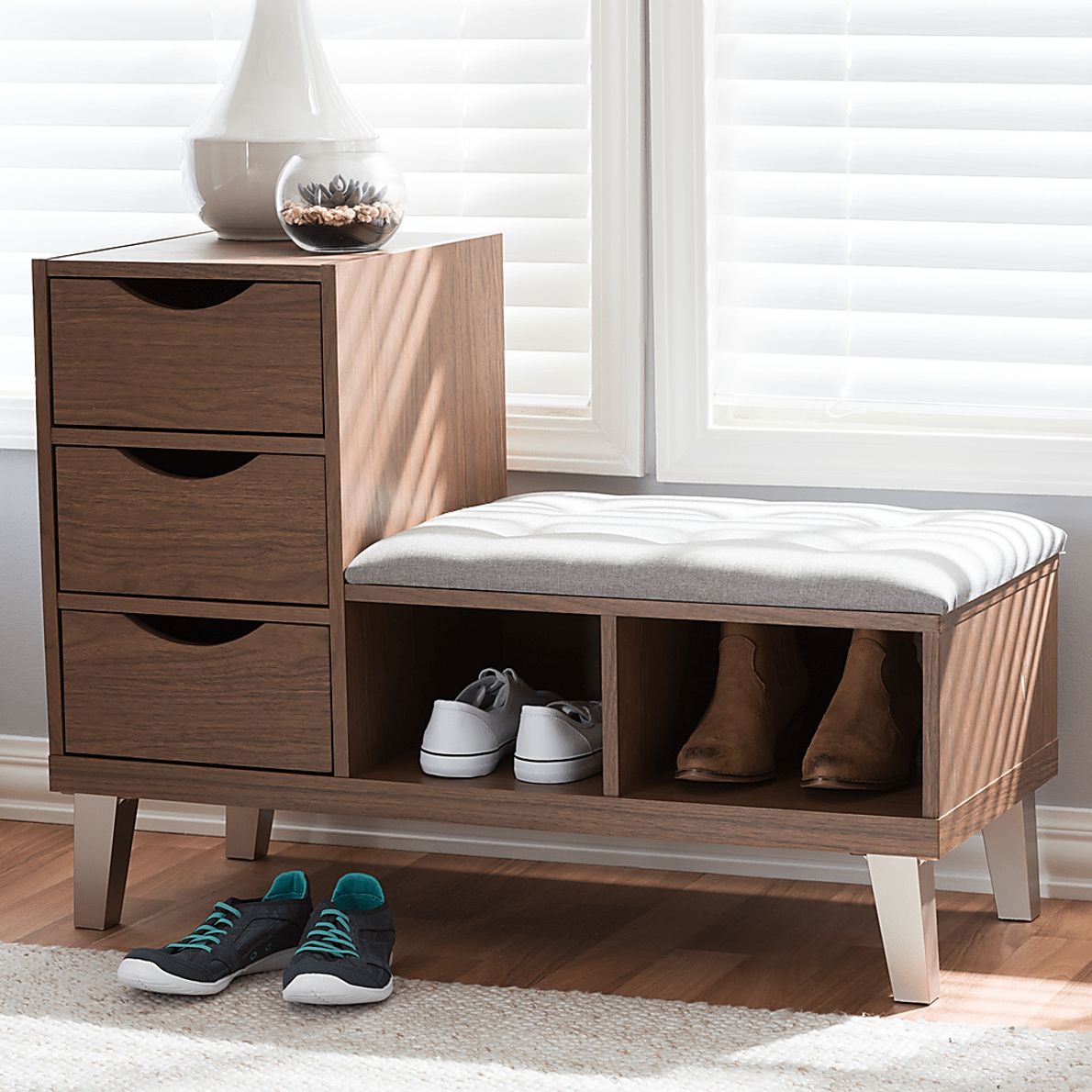 Broadway Walnut Storage Bench - Rooms To Go