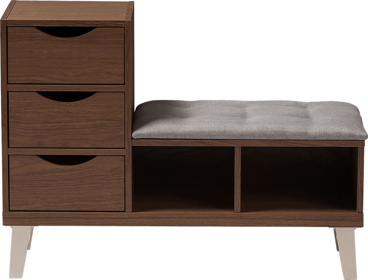 Broadway Walnut Storage Bench - Rooms To Go