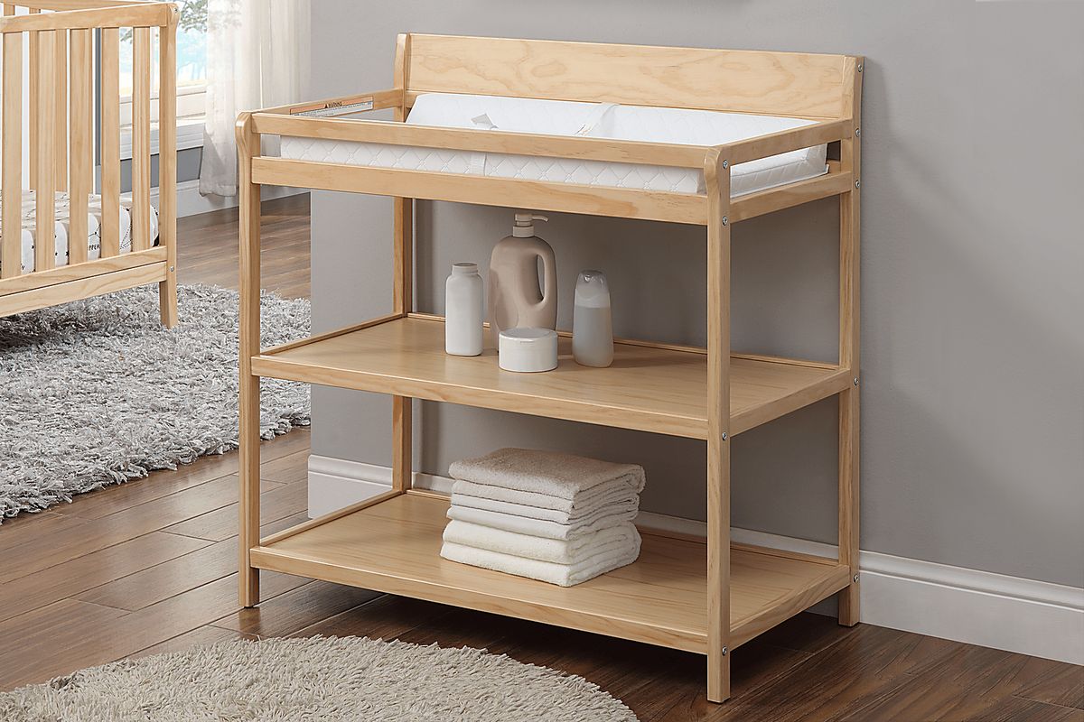 Brockhill Natural Light Wood Changing Table | Rooms to Go