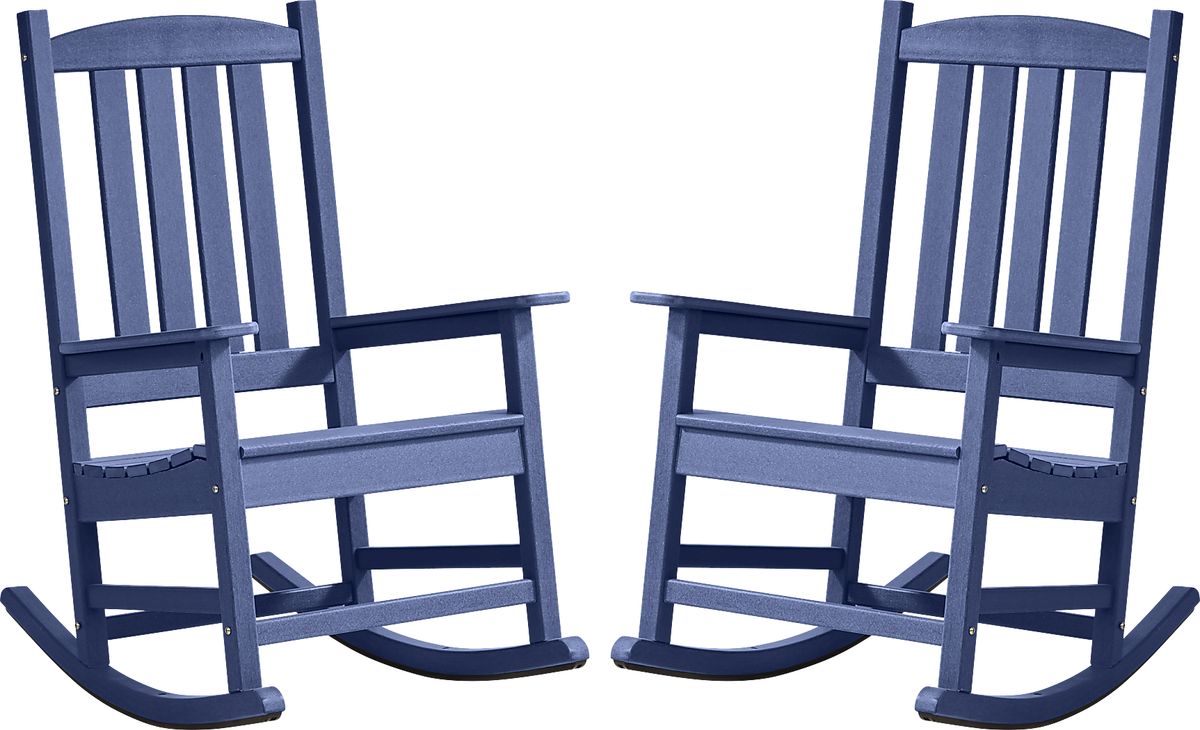 Brocky 2 Pc Navy Colors Synthetic Fabric Outdoor Rocking Rocker | Rooms ...