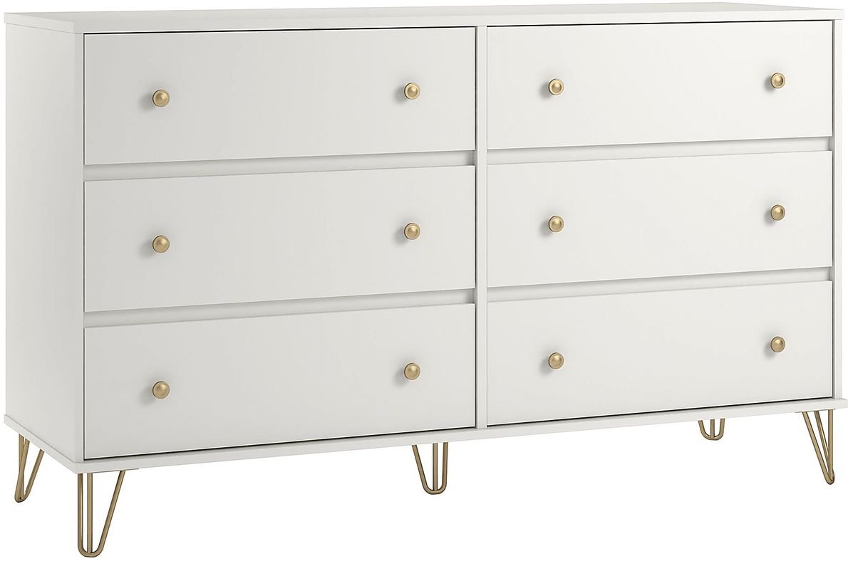 Brogden White 6 Drawer Dresser - Rooms To Go